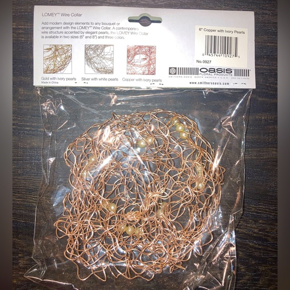 Other | Lomey 6 Inch Floral Wire Bouquet Collar Bronze With Pearls ...